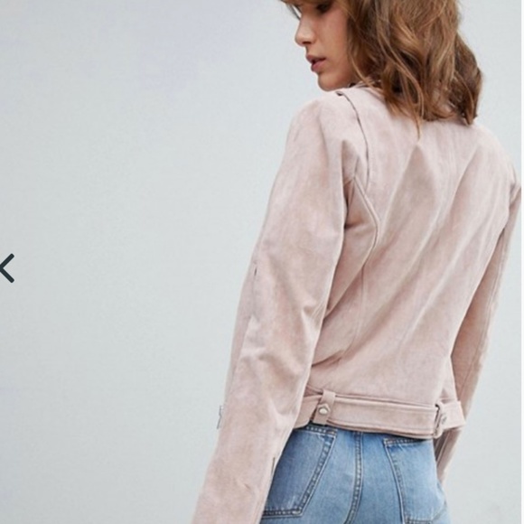 Current Air | Jackets & Coats | Current Air Pink Suede Biker Jacket ...